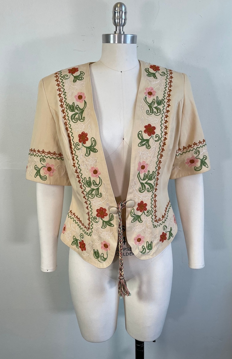 Vintage 1970s DOUBLE D RANCH WEAR Jacket Short Sleeve Embroidered Trim ...