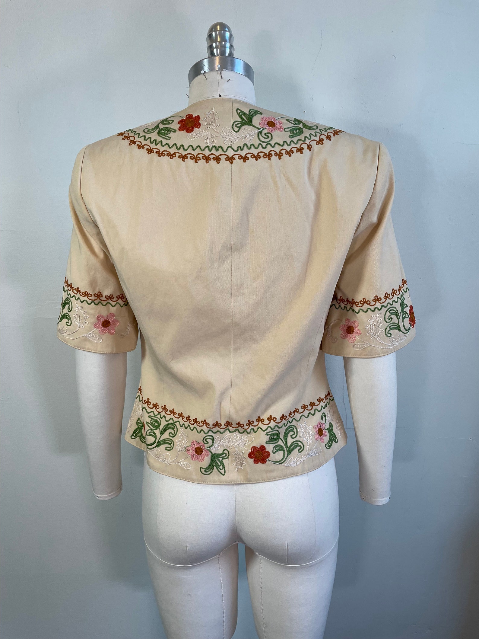 Vintage 1970s DOUBLE D RANCH WEAR Jacket Short Sleeve Embroidered Trim ...
