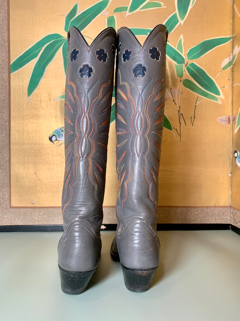 1970s Iconic CUTTER BILL Western Cowboy Boots With Butterfly and Floral ...
