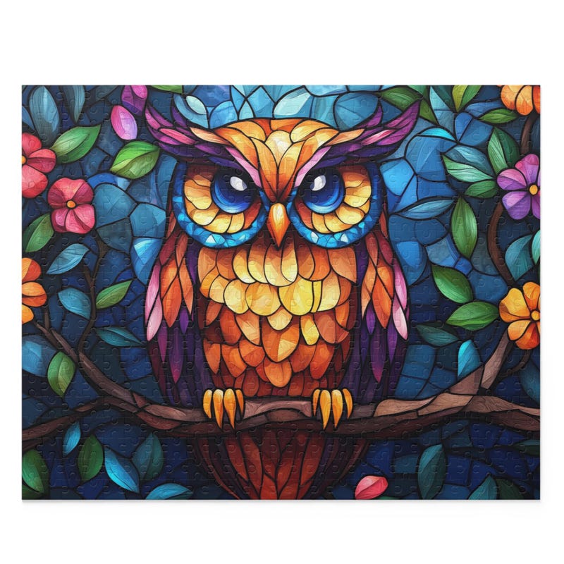 Stained Glass Owl Puzzle - Etsy
