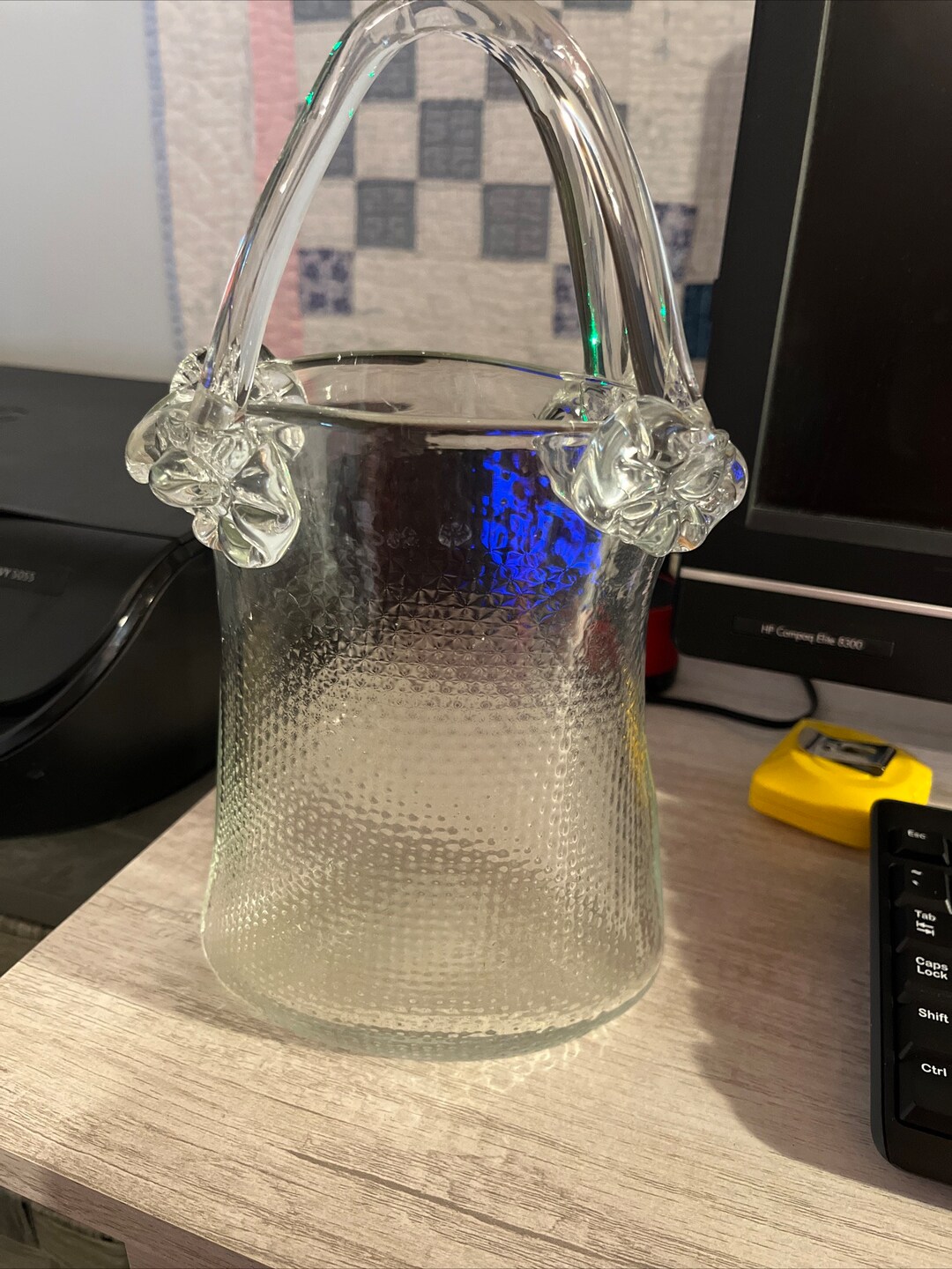 Vintage Pressed Clear Glass Basket Purse Decorative Vase 12” - Etsy