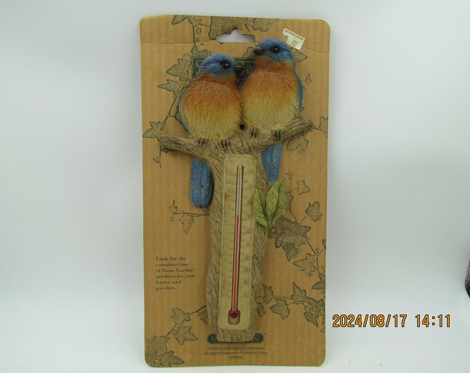 Stone Garden Outdoor Thermometer by Garden Design. Pretty Birds - Etsy