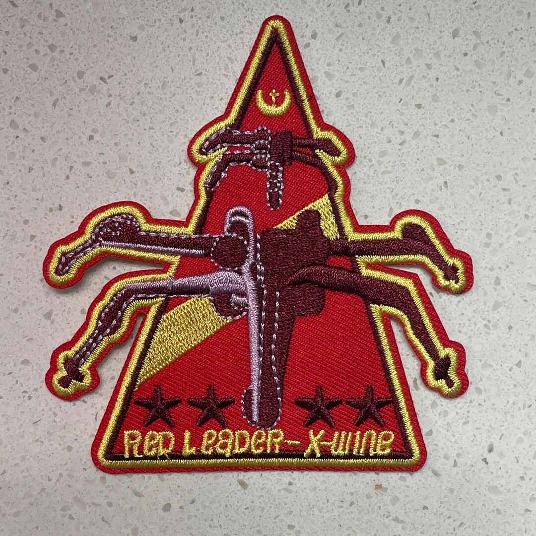 Star Wars Red Leader X-wing Fighter Embroidered Iron on Patch 4x3.75 ...