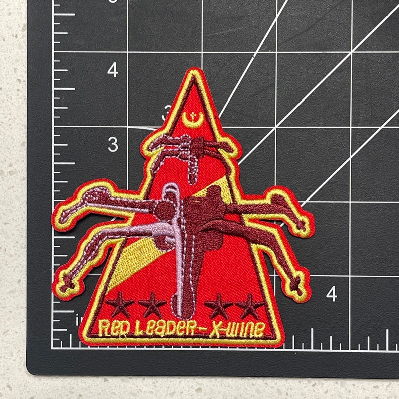 Star Wars Red Leader X-wing Fighter Embroidered Iron on Patch 4x3.75 ...