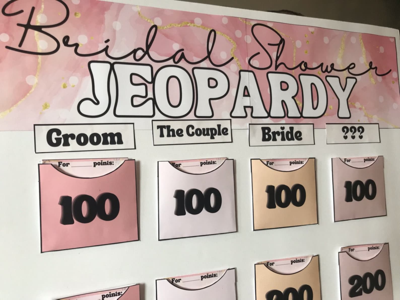 Bridal Shower Jeopardy Printable Game Hen Do Entertainment Questions ...