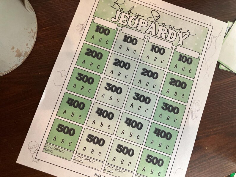 Baby Shower Jeopardy Printable | Mother to Be Game Boho Entertainment ...