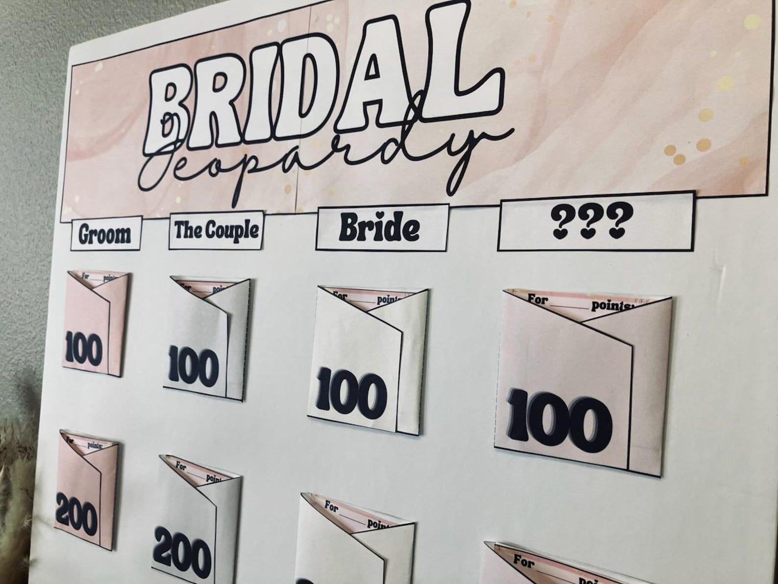 Bridal Shower Jeopardy Printable Game Hen Do Entertainment Questions ...