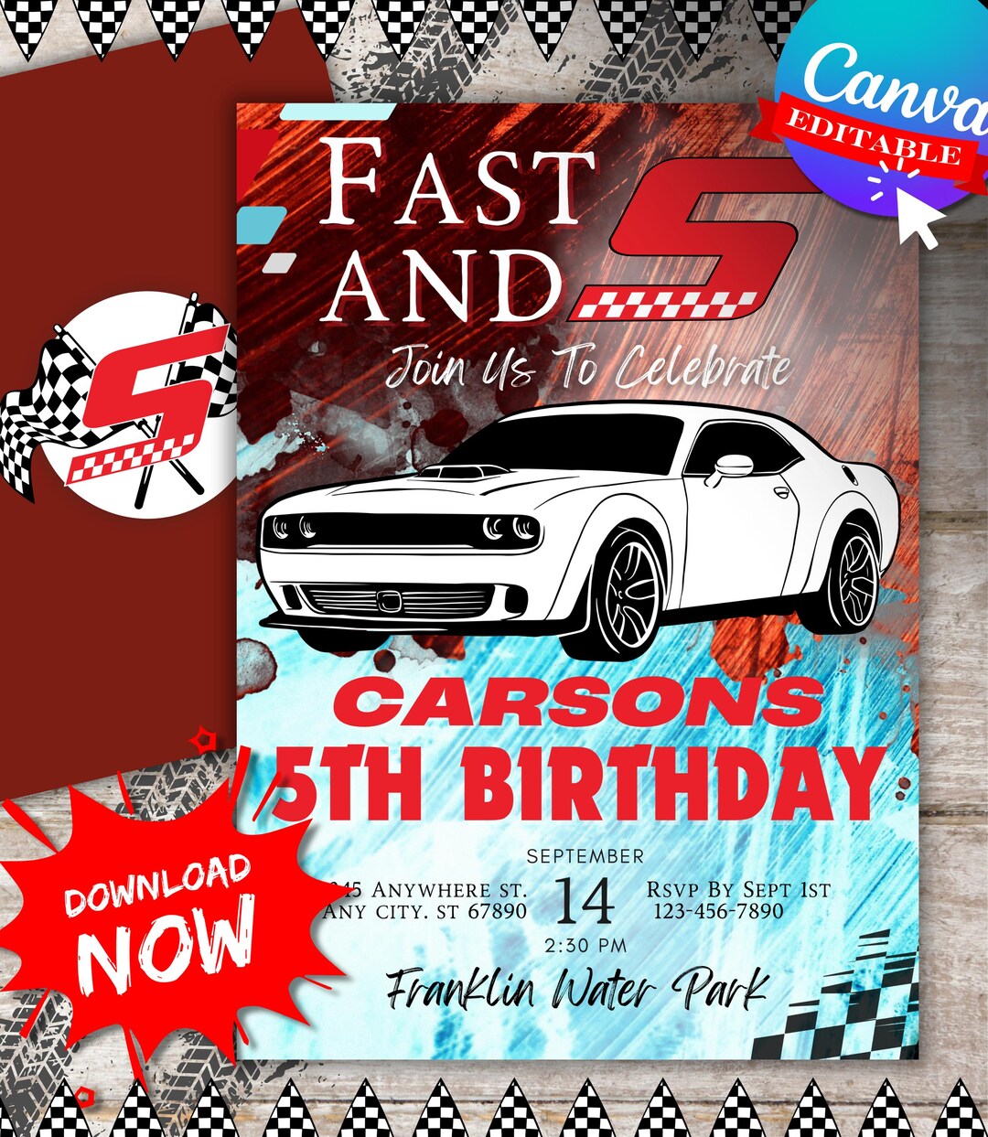 Fast and Five Editable Birthday Invitation Template Printable Invite ...