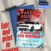 Fast and Five Editable Birthday Invitation Template Printable Invite ...