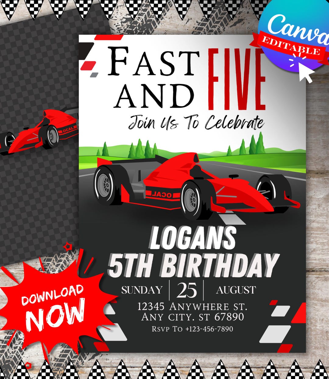 Fast and Five Editable Birthday Invitation Template Printable Invite ...