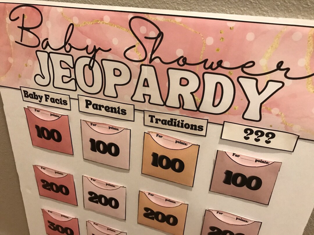 Baby Shower Jeopardy Printable | Mother to Be Game Boho Entertainment ...