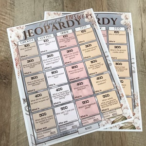 Country Bridal Shower Jeopardy Printable Wedding Game Flowers Hen Do ...