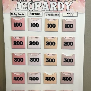 Baby Shower Jeopardy Printable | Mother to Be Game Boho Entertainment ...