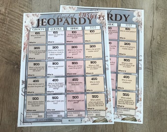 Bridal Shower Jeopardy Printable Game Hen Do Entertainment Questions ...