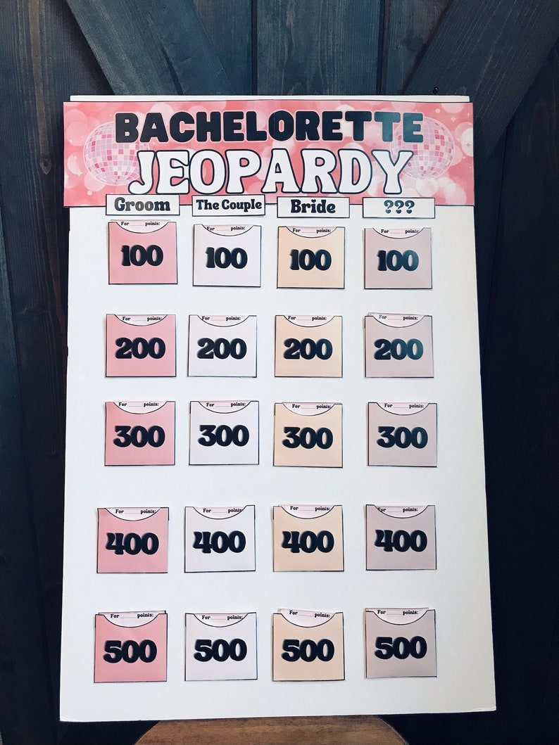 Bachelorette Jeopardy Printable Game Hen Do Entertainment Questions ...