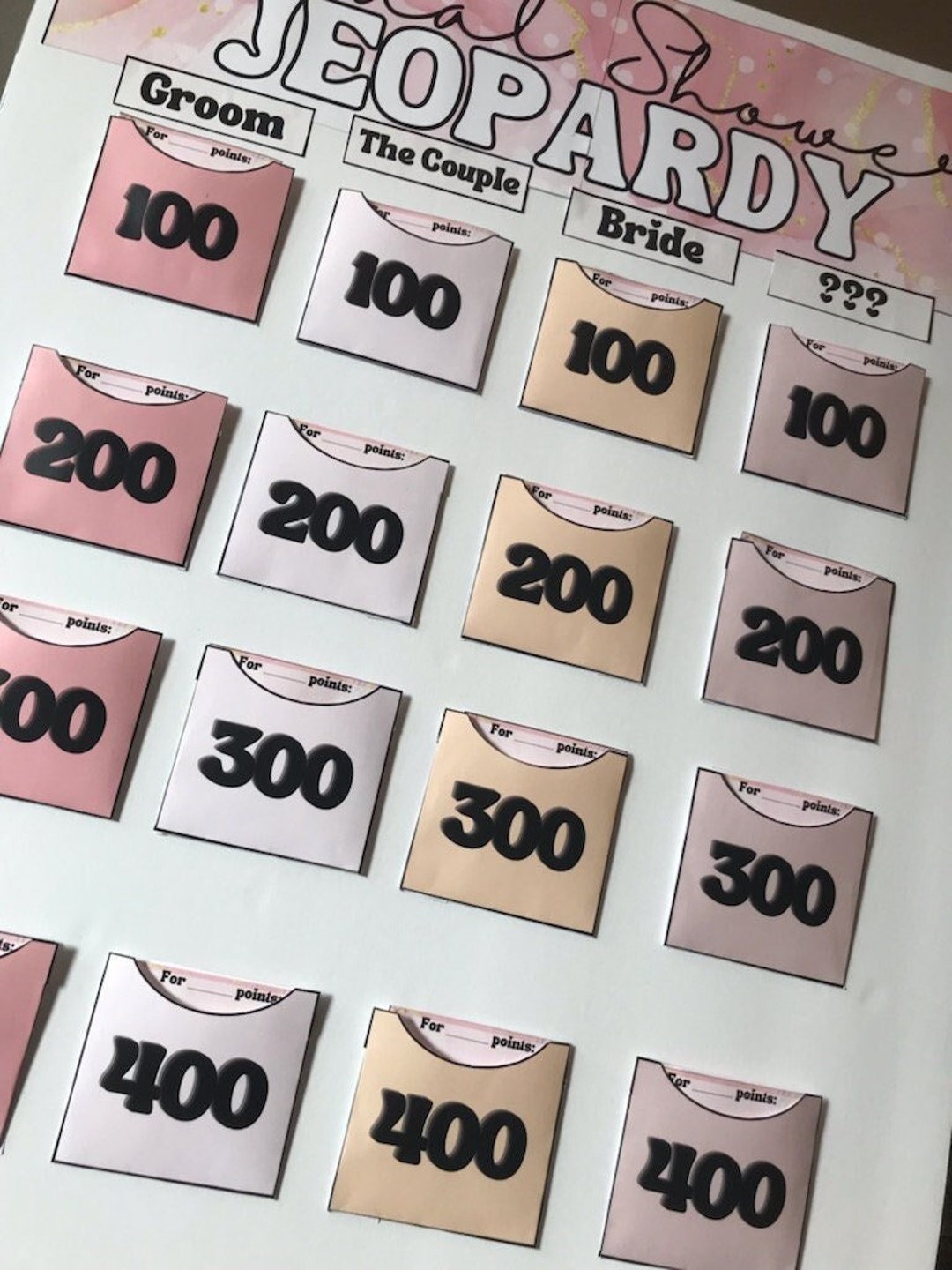 Bridal Shower Jeopardy Printable Game Hen Do Entertainment Questions ...