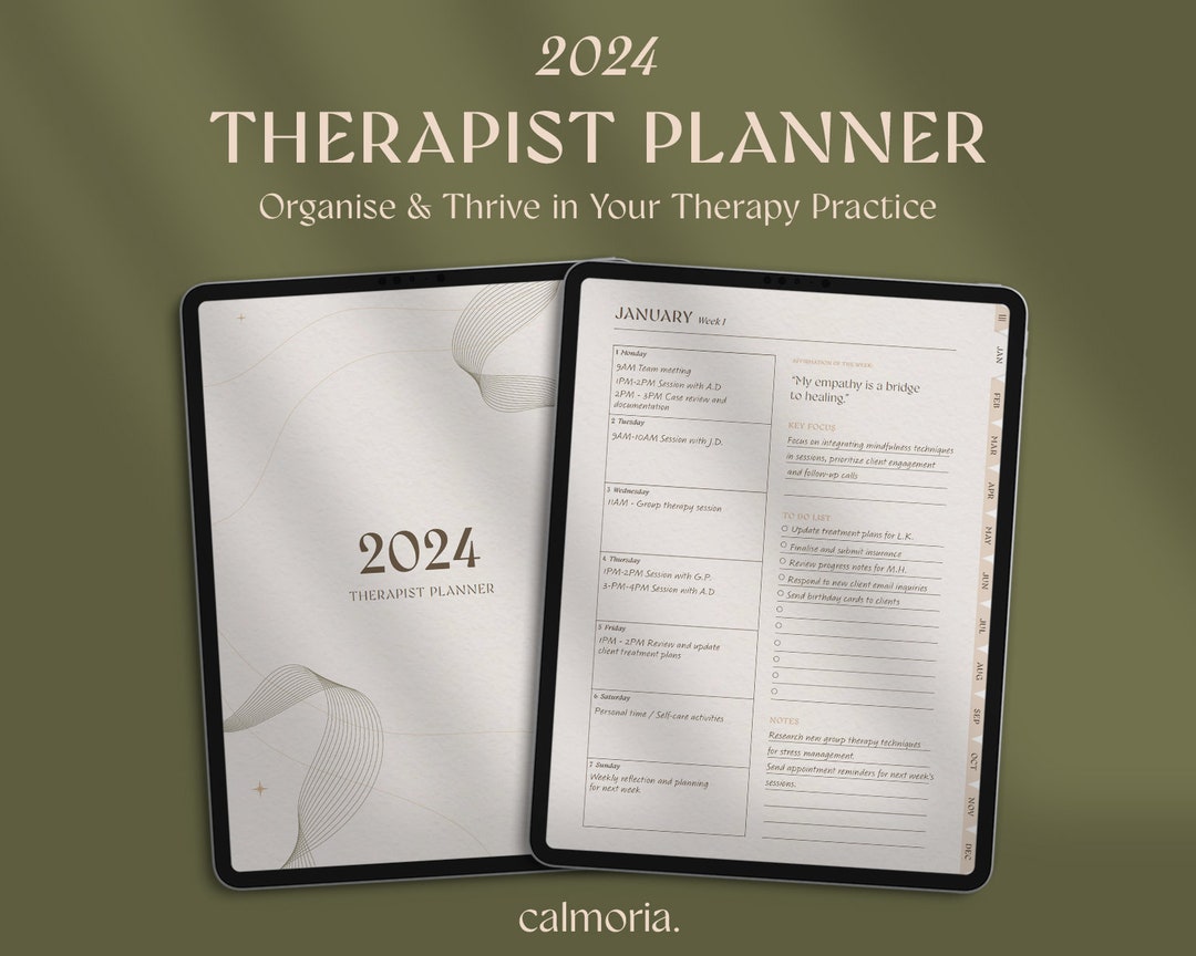 Therapist Planner 2024 | Digital Planner | Therapy Notes | Therapy ...
