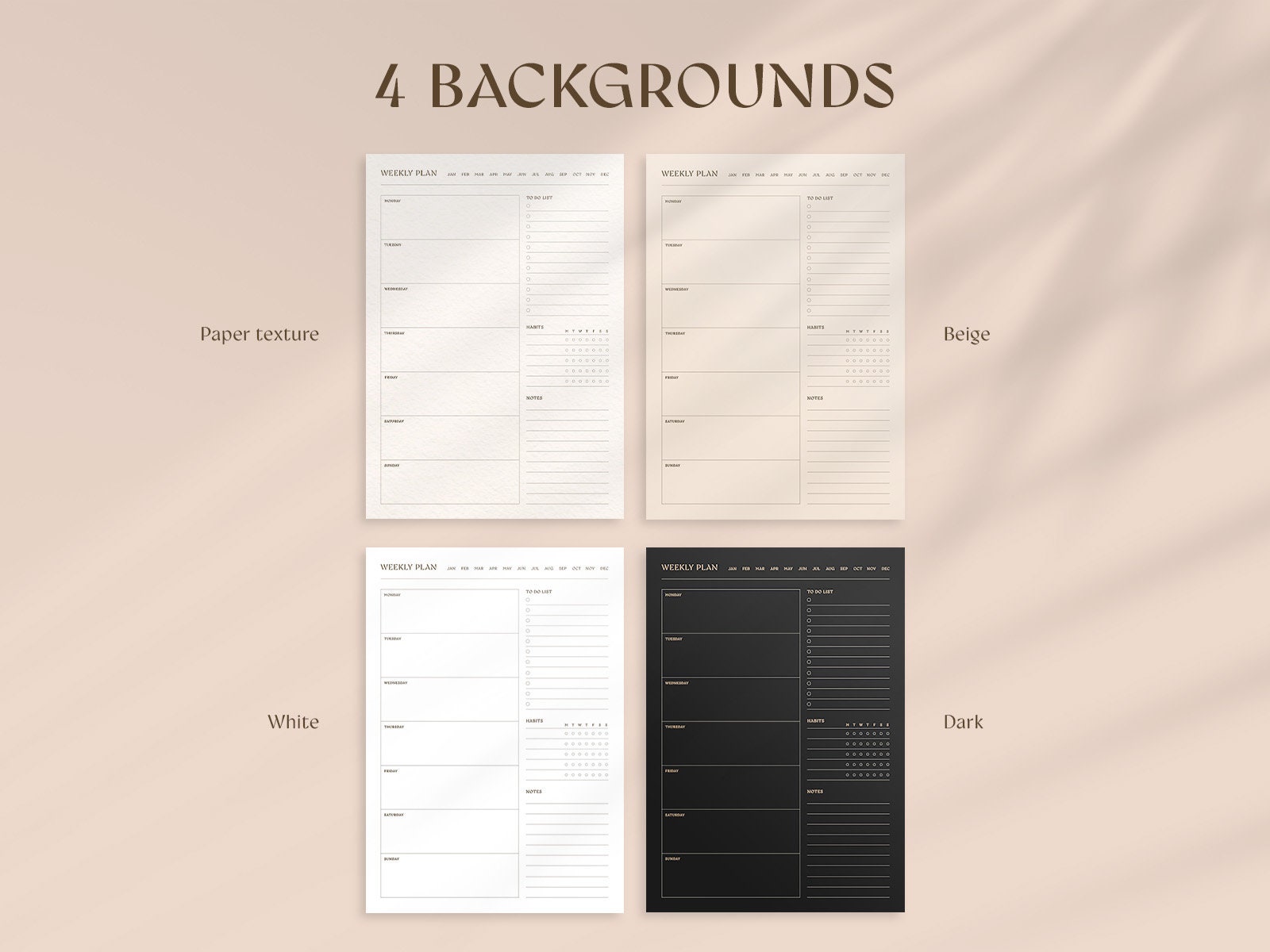 Weekly Planner Undated | Printable to Do List | Digital Planner ...