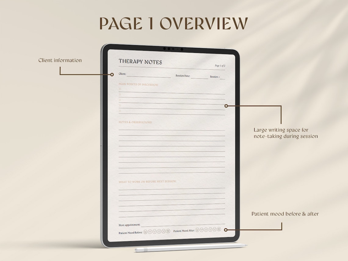Therapist Notes Template | Therapist Note Sheets | Therapy Notes ...