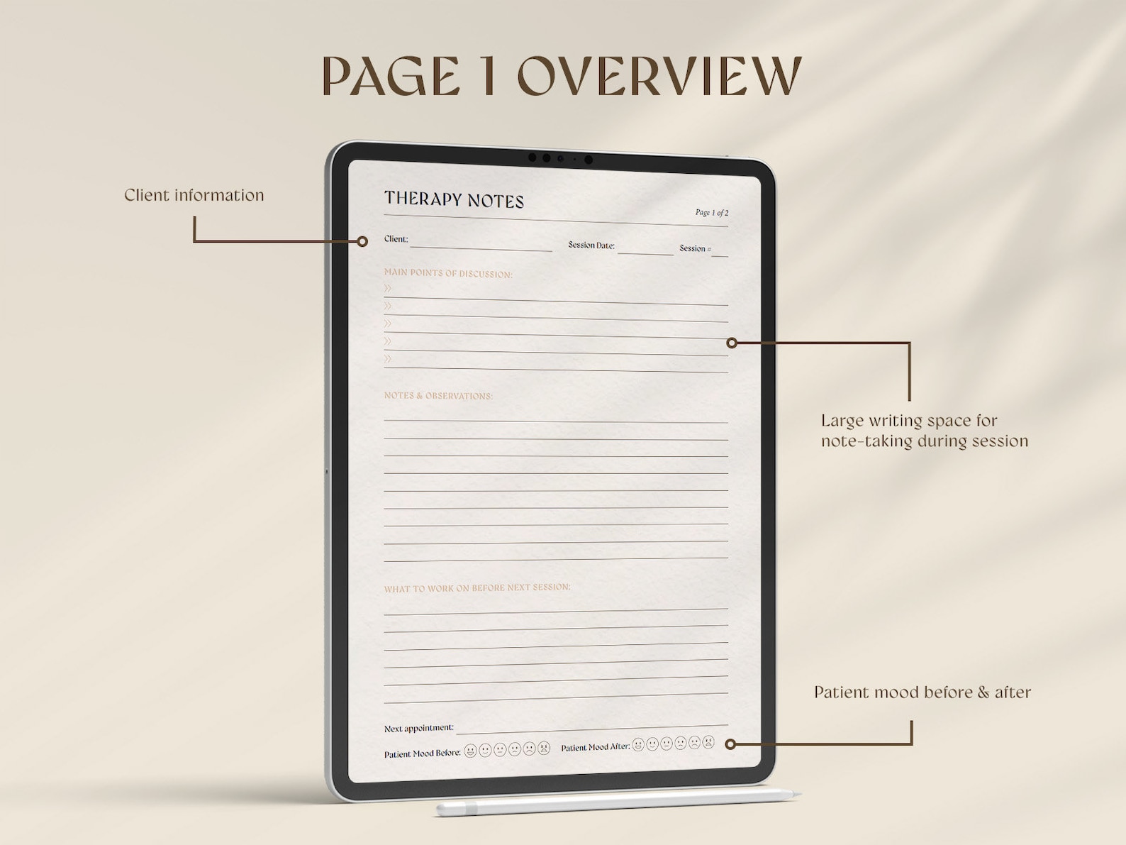 Therapist Notes Template | Therapist Note Sheets | Therapy Notes ...