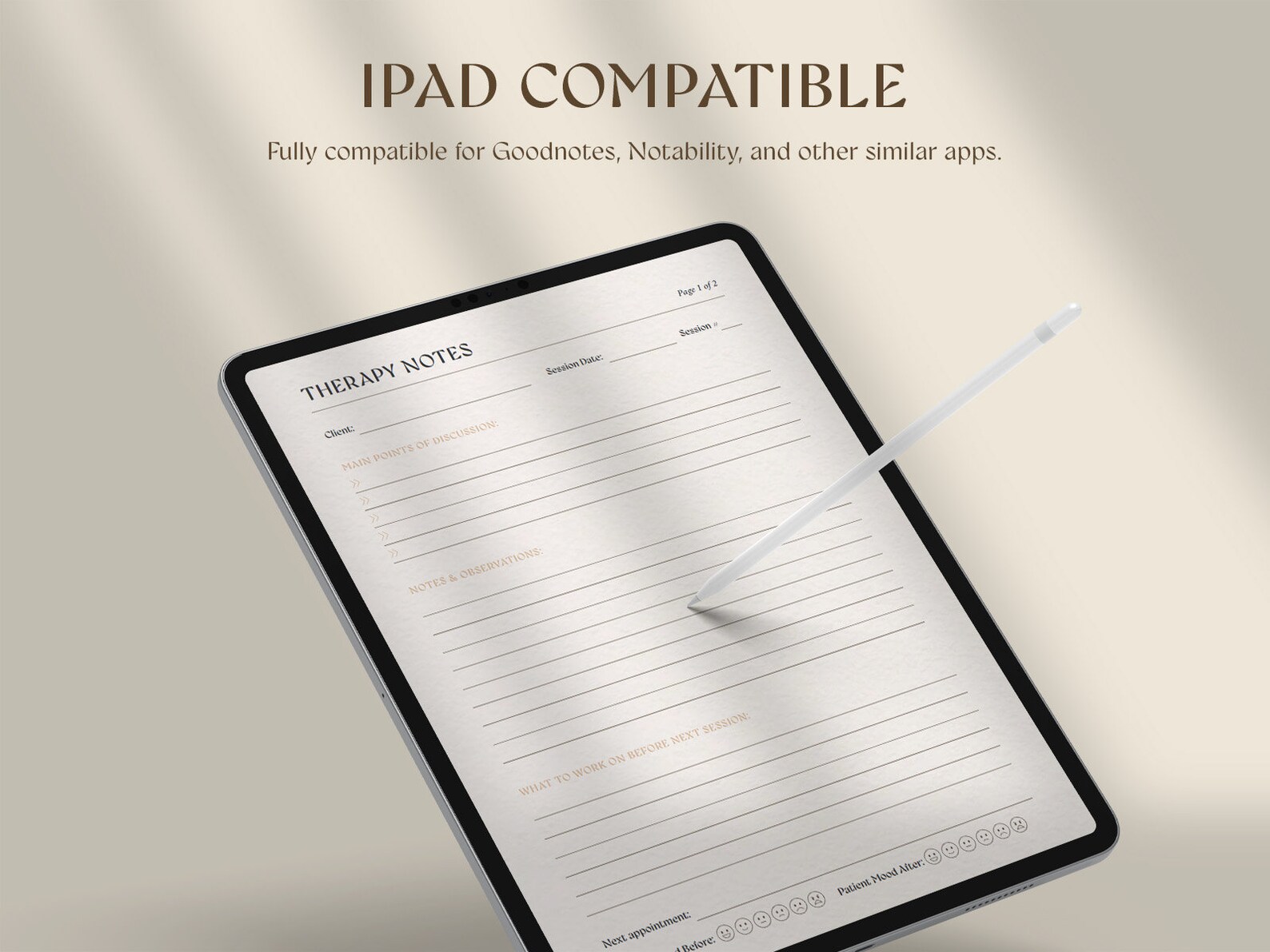 Therapist Notes Template | Therapist Note Sheets | Therapy Notes ...
