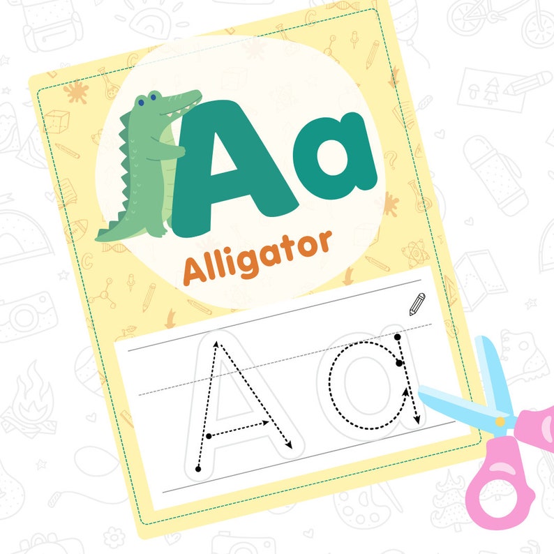 Printable Animal Alphabet With Tracing Guides, Alphabet Guide for ...