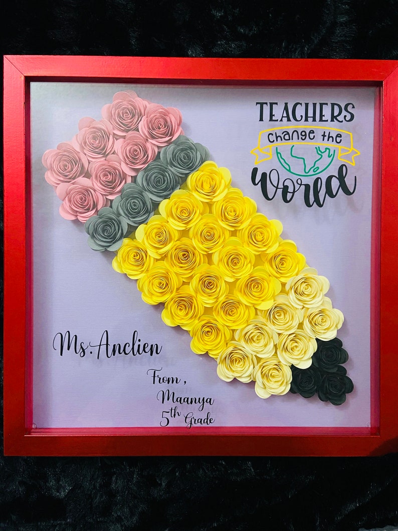 Teacher Shadow Box, Teacher Gifts, Teacher Appreciation Gifts, Pencil ...