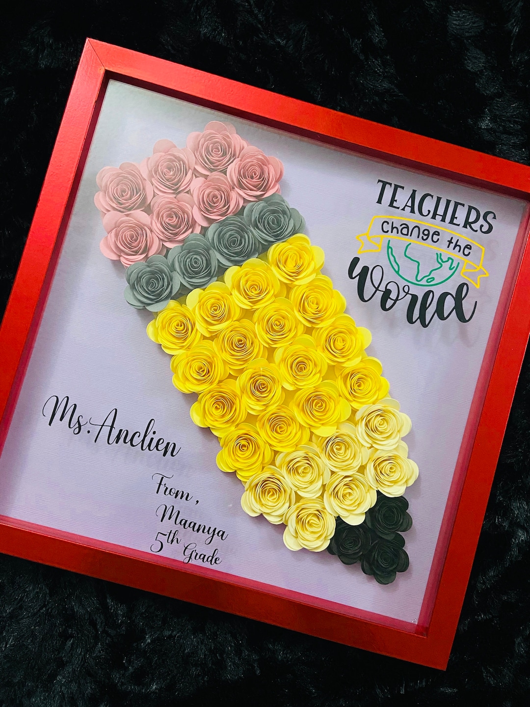 Teacher Shadow Box, Teacher Gifts, Teacher Appreciation Gifts, Pencil ...