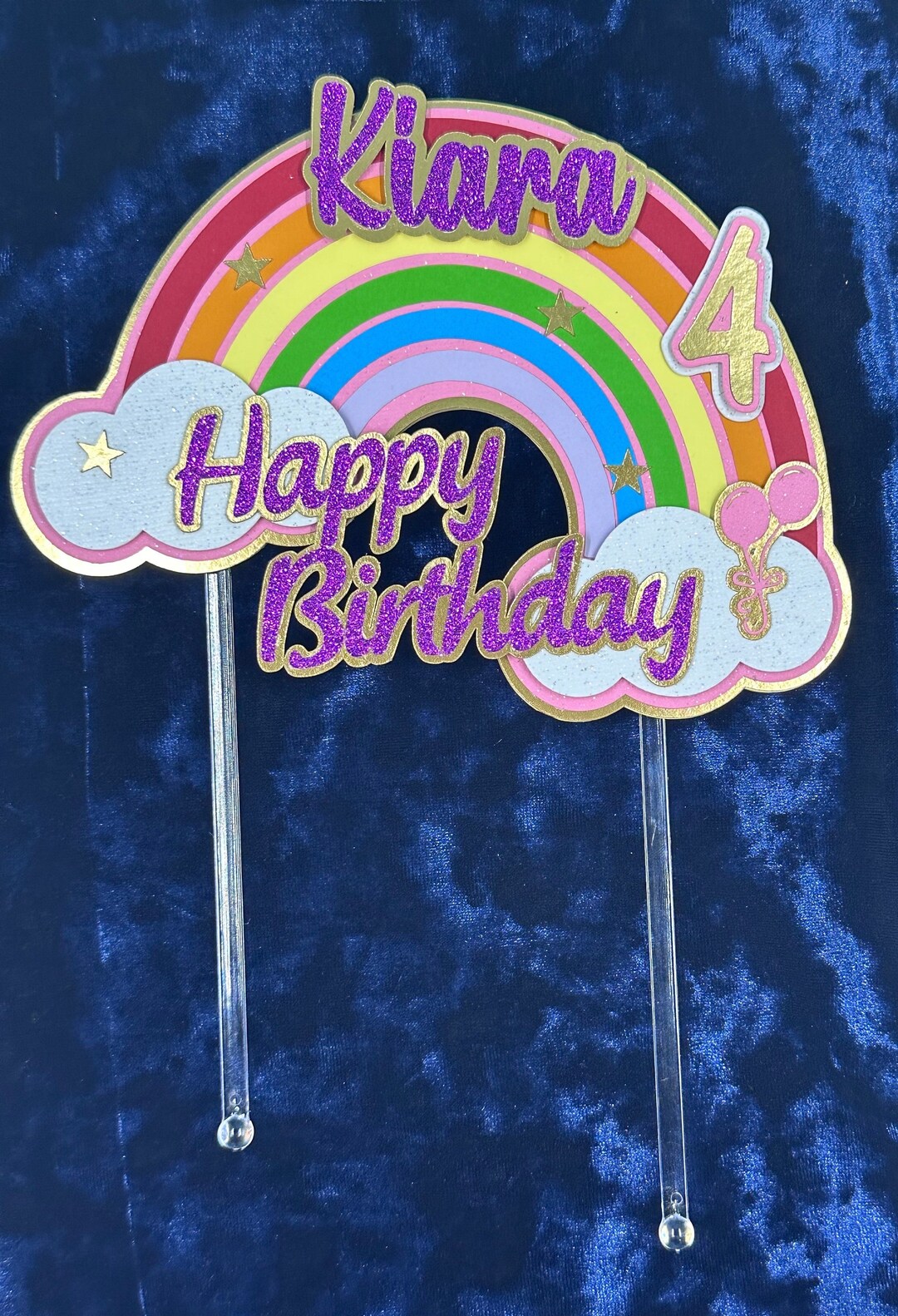 Custom Cake Topper Birthday Cake Topper Rainbow Cake Topper Cake