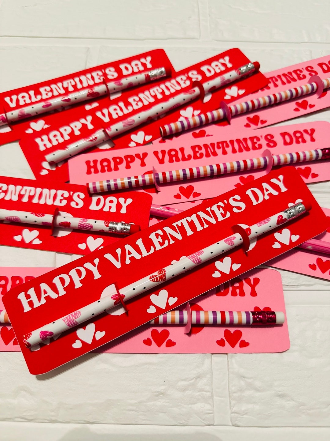 Kids Classroom Valentines,pencil Valentines,pencil Cards,pencil Holders ...