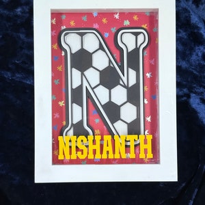 Soccer Ball Alphabet Layered Shadow Box,layered Shadow Box,shadow Box ...