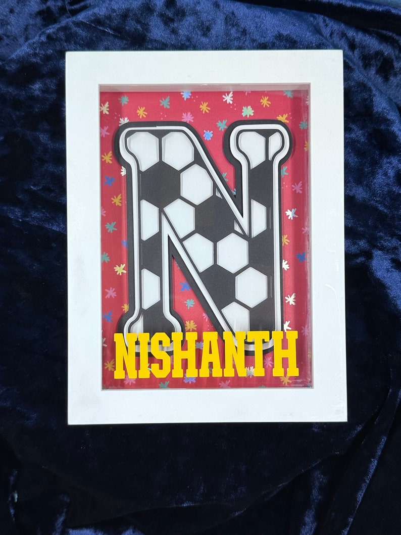 Soccer Ball Alphabet Shadow Box: Personalized Sports Wall Art - Etsy