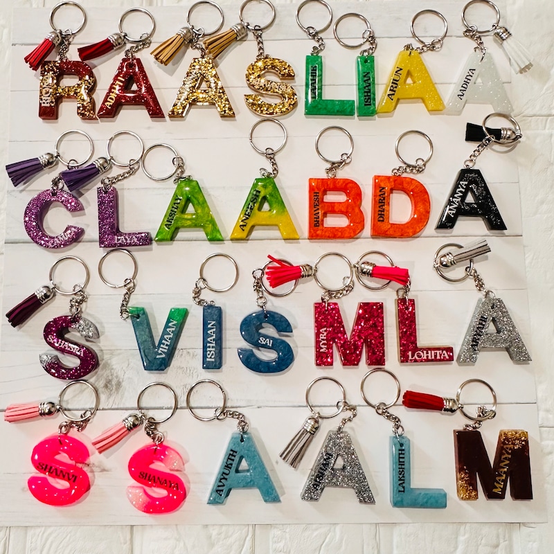 Letter Keyring - Etsy