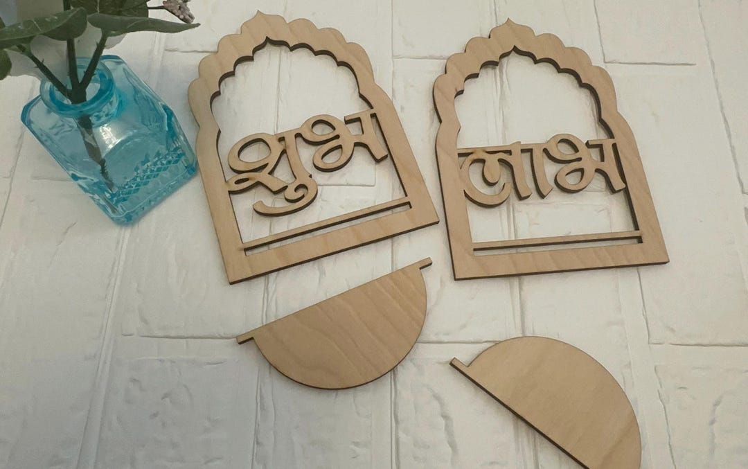 DIY Shubh Labh Jharokha Set: Unfinished Plywood Decor - Etsy