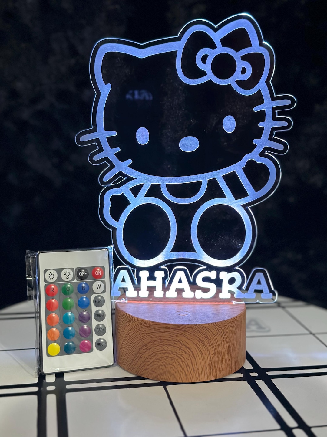 Custom Hello Kitty LED Night Light: Personalized Kids Room Decor - Etsy