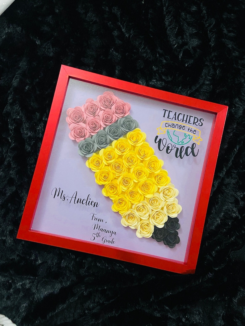 Teacher Shadow Box, Teacher Gifts, Teacher Appreciation Gifts, Pencil ...
