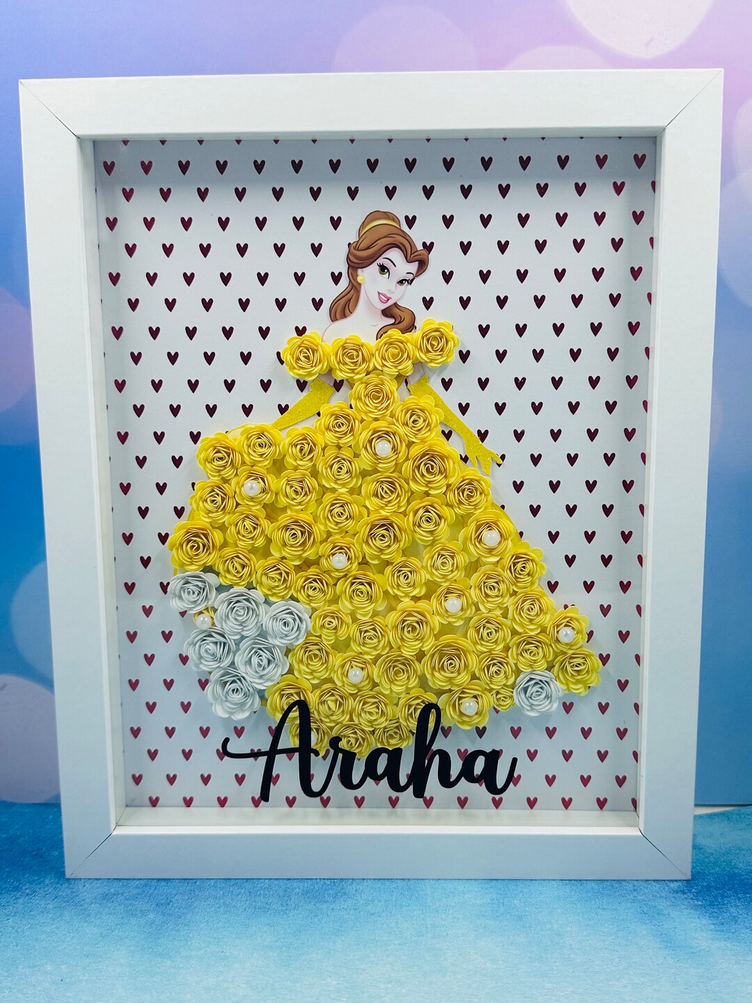 Princess Shaow Box, Paper Flower Shadow Box, Shadow Box, Kids Wall ...