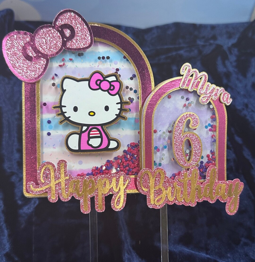 Custom Cake Topper, Birthday Cake Topper, Hello Kitty Cake Topper, Cake ...