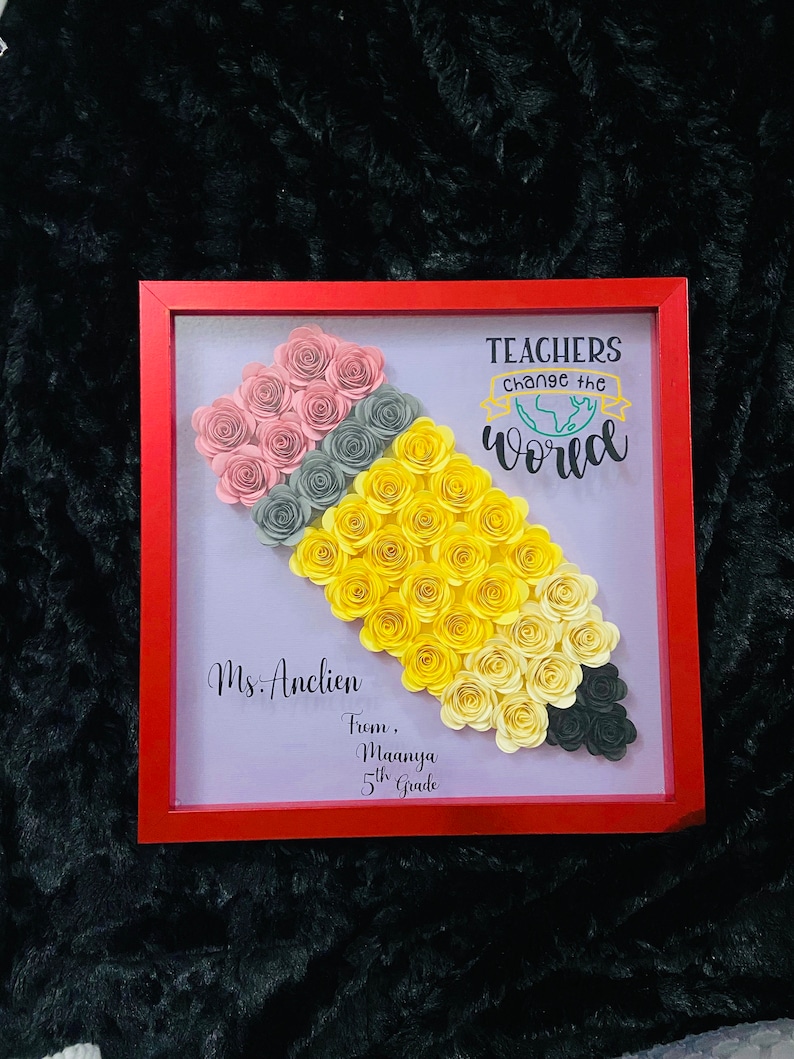 Teacher Shadow Box, Teacher Gifts, Teacher Appreciation Gifts, Pencil ...