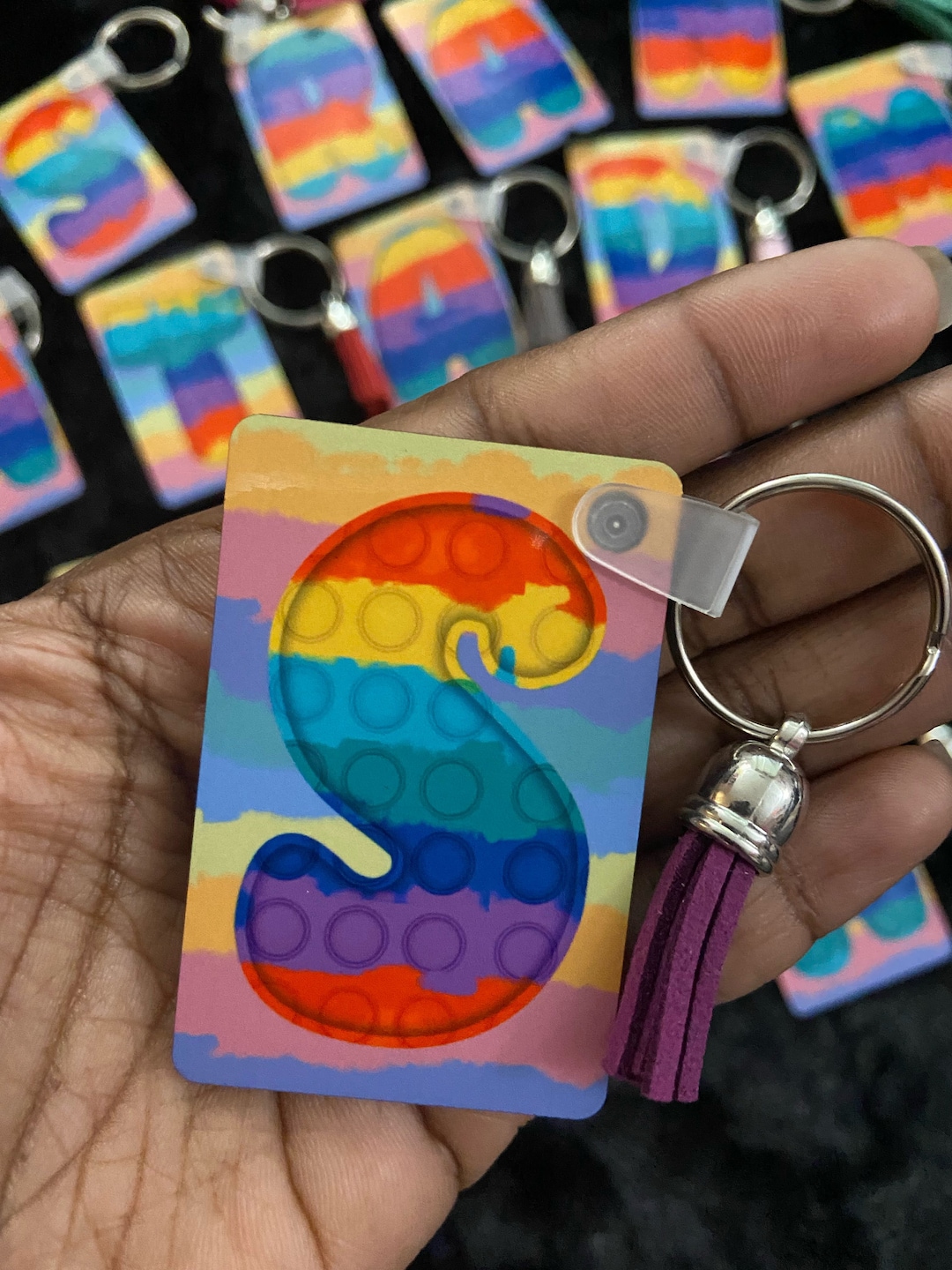 Custom Pop-it Themed Wooden Keychains Double Sided,custom Keychains ...