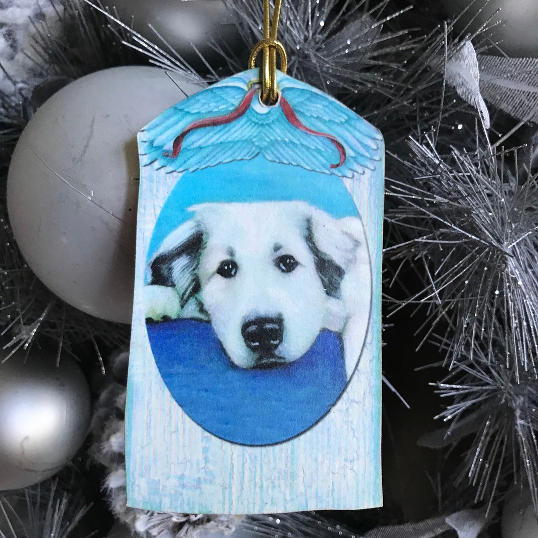 Great Pyrenees Puppy Dog Art Ornament Christmas or Personalized Memory ...