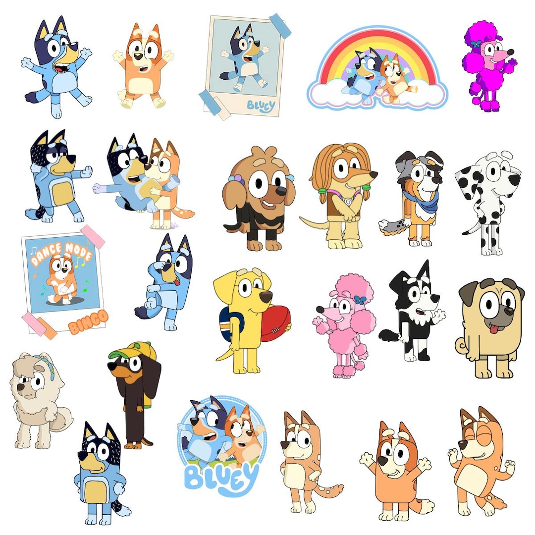 Bluey Png Files Set Bundle Only Bluey Png Bluey Family Bundle Bluey and ...