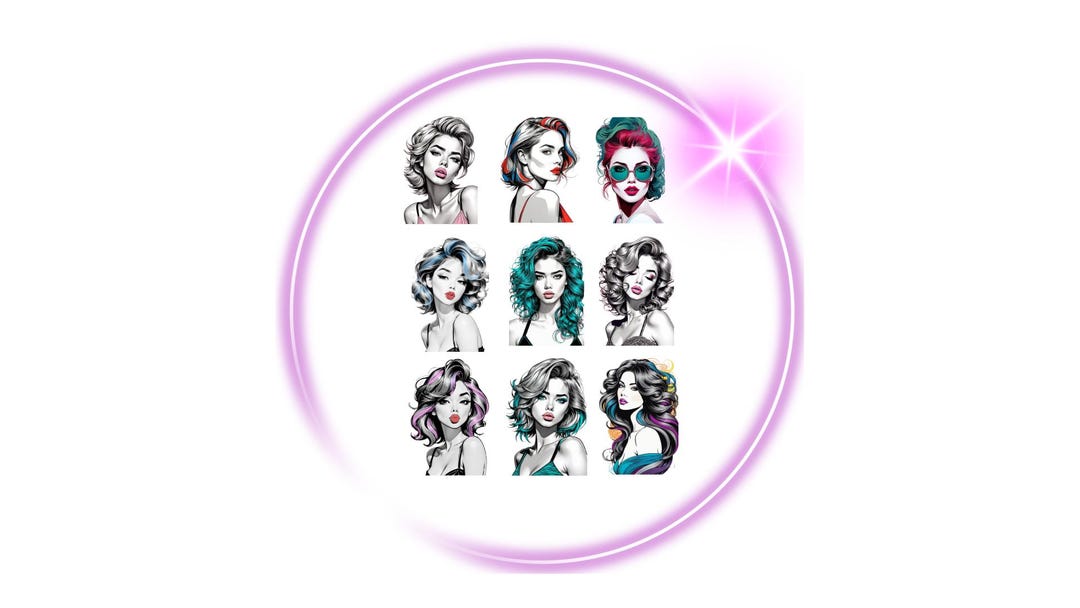 Elegant Glamour: Stunning Women Sticker Collection - Etsy