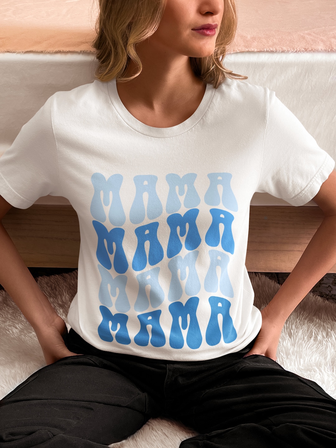 MAMA Tee Shirt, Fun Colors, Blue, Green Pink or Yellow Fun for New Moms ...