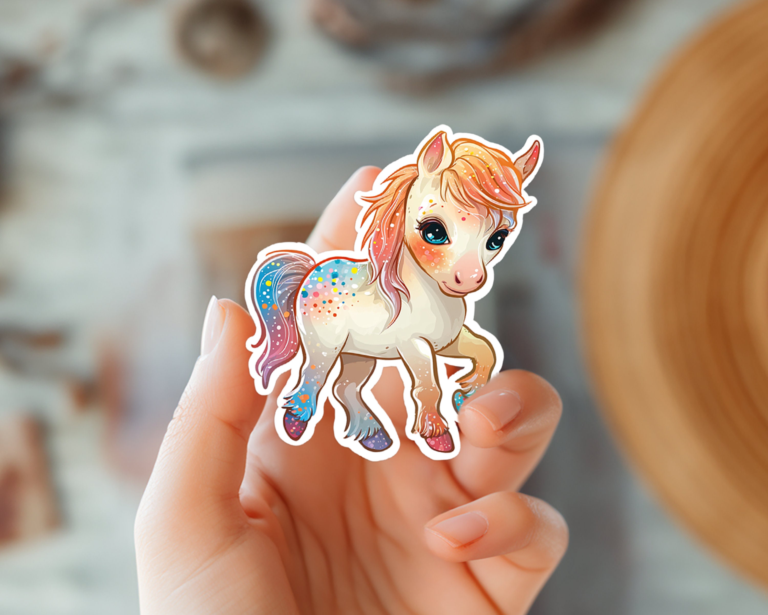 Cute Rainbow Horse Sticker, Pony Sticker, Planner Sticker, Horse Pony ...