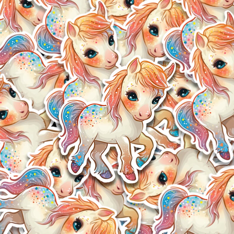 Cute Rainbow Horse Sticker, Pony Sticker, Planner Sticker, Horse Pony ...