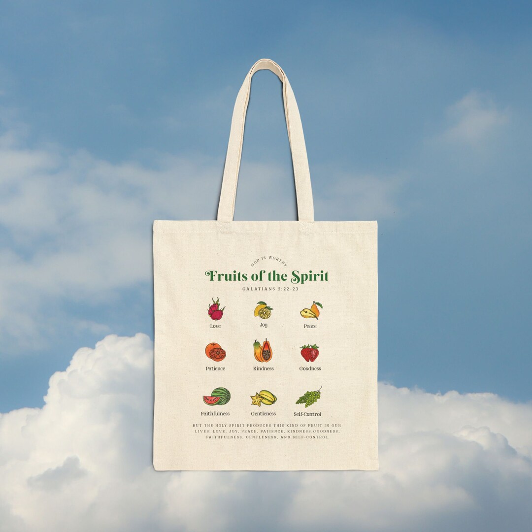 Fruit of the Spirit Tote, Christian Tote, Boho, God is Worthy - Etsy