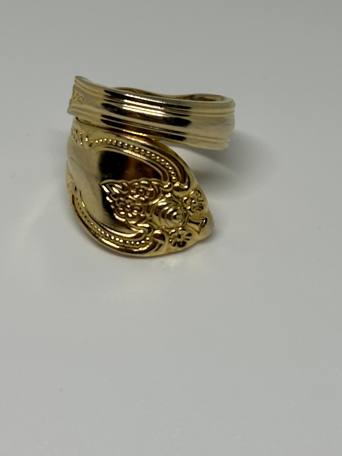 Gold Plated Spoon Ring - Etsy