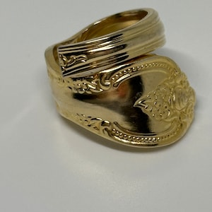 Gold Plated Spoon Ring - Etsy