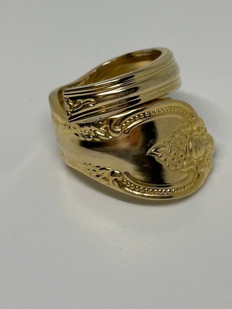 Gold Plated Spoon Ring - Etsy